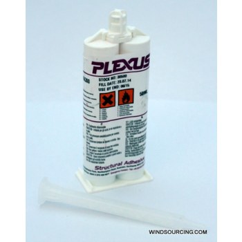 Plexus MA300 Blancuzco Base y acelerador (B/A) Adhesivo de metacrilato, 50 ml Cartucho doble ...